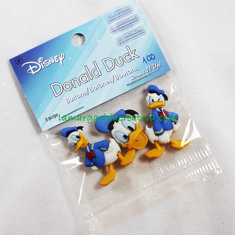 BOTONES DISNEY PATO DONALD DUCK
