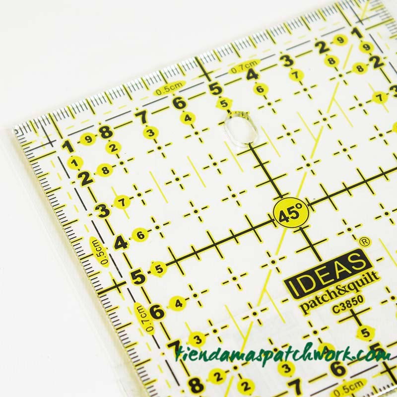 Regla patchwork Cuadrada 10x10 centímetros