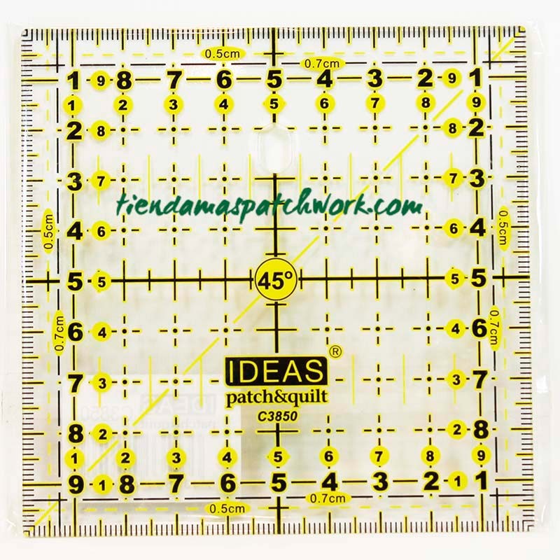 Regla patchwork Cuadrada 10x10 centímetros